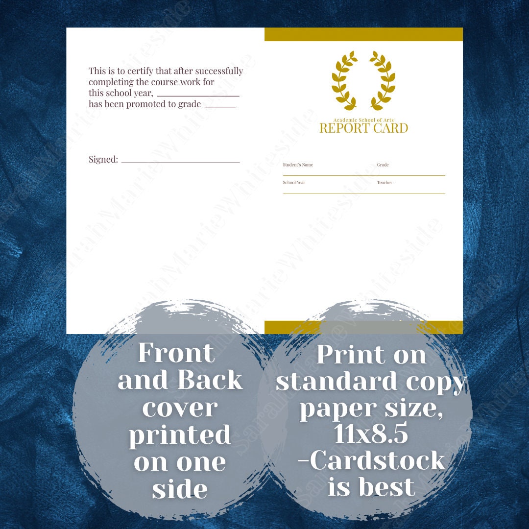 Homeschool Report Card Digital Download With Generic Name, PNG File ...