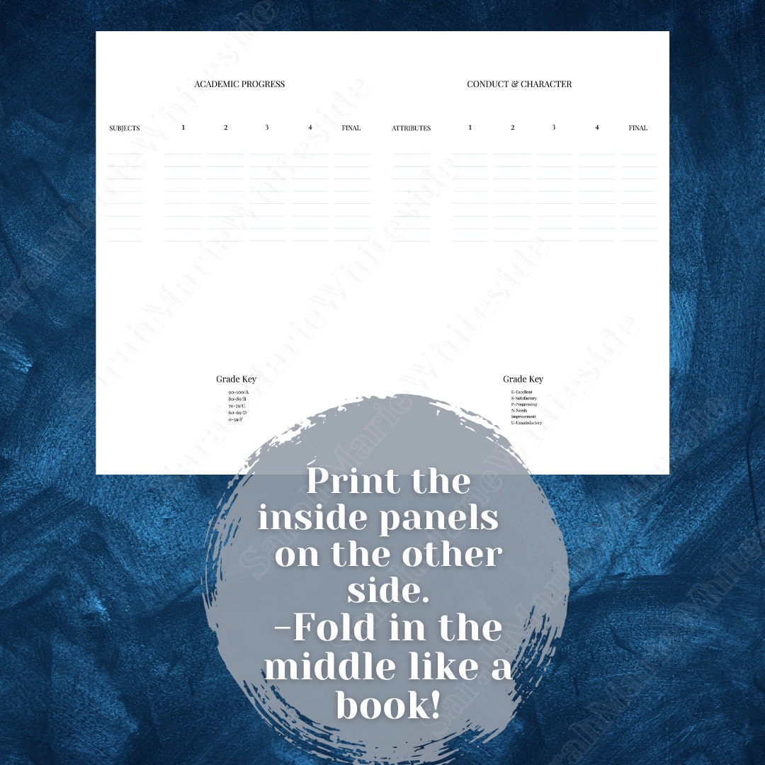 Homeschool Report Card Digital Download With Generic Name, PNG File ...