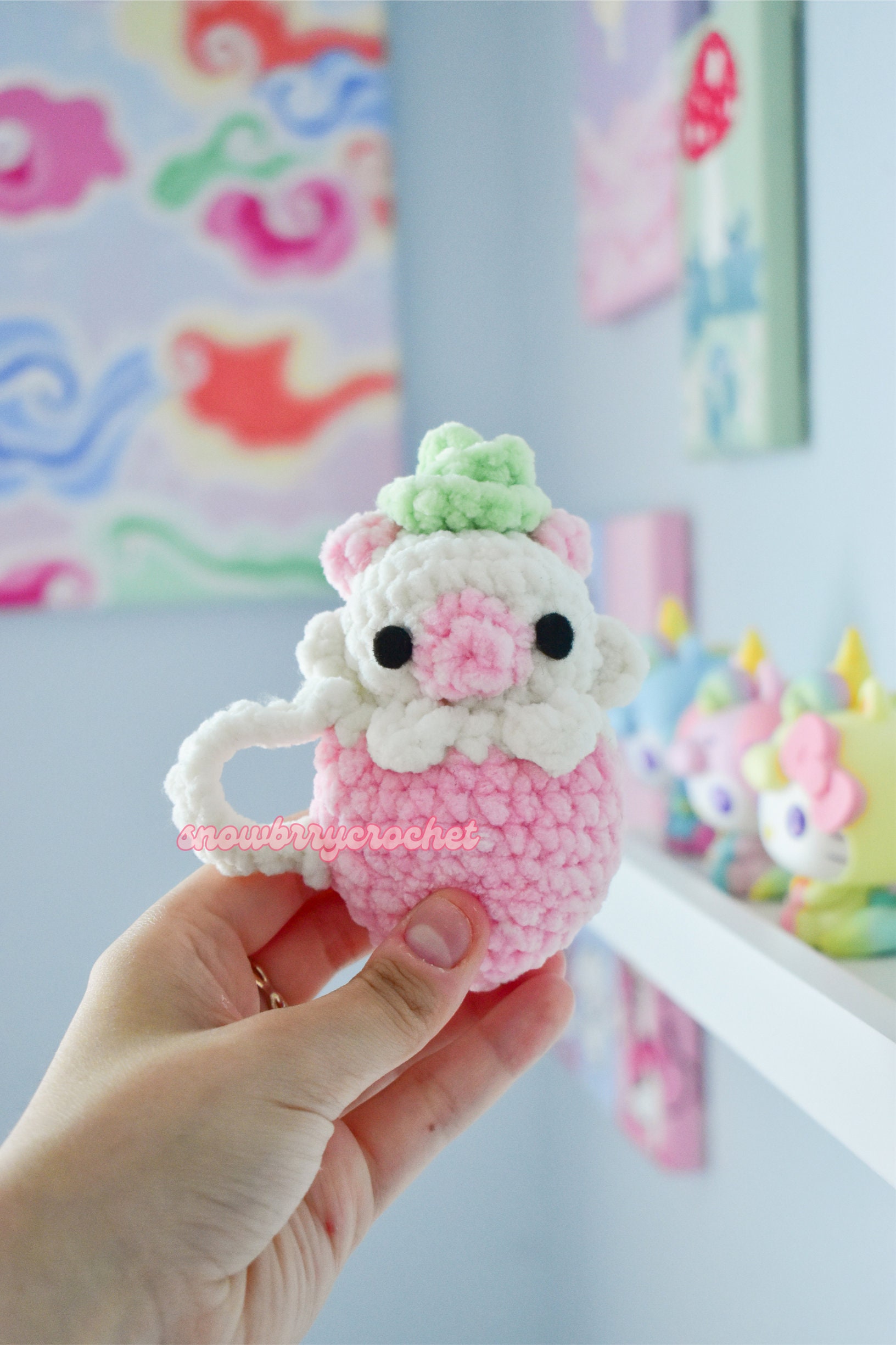 Strawberry Matcha Cow Crochet Amigurumi Plushie - Etsy