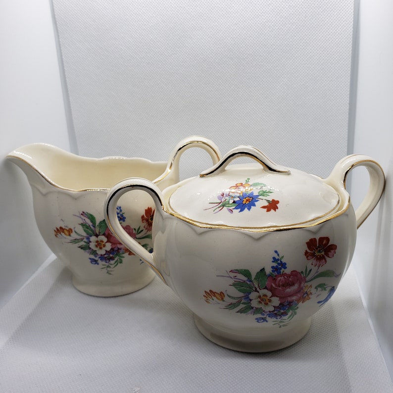 Creampetal Grindley England Cream and Sugar Bowl Set - Etsy