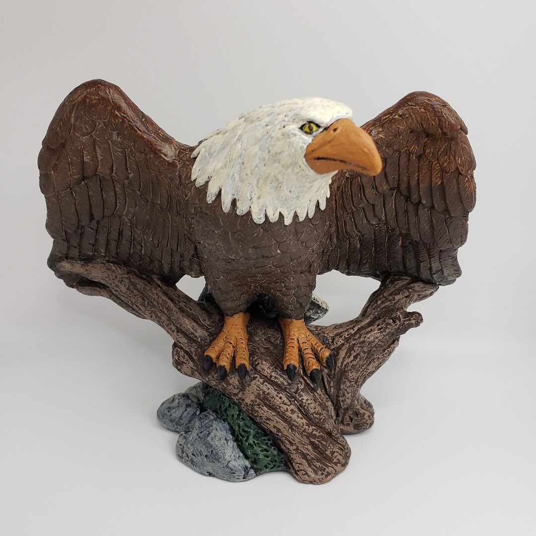 Ceramic Hand Painted Bald Eagle Statue Figurine - Etsy
