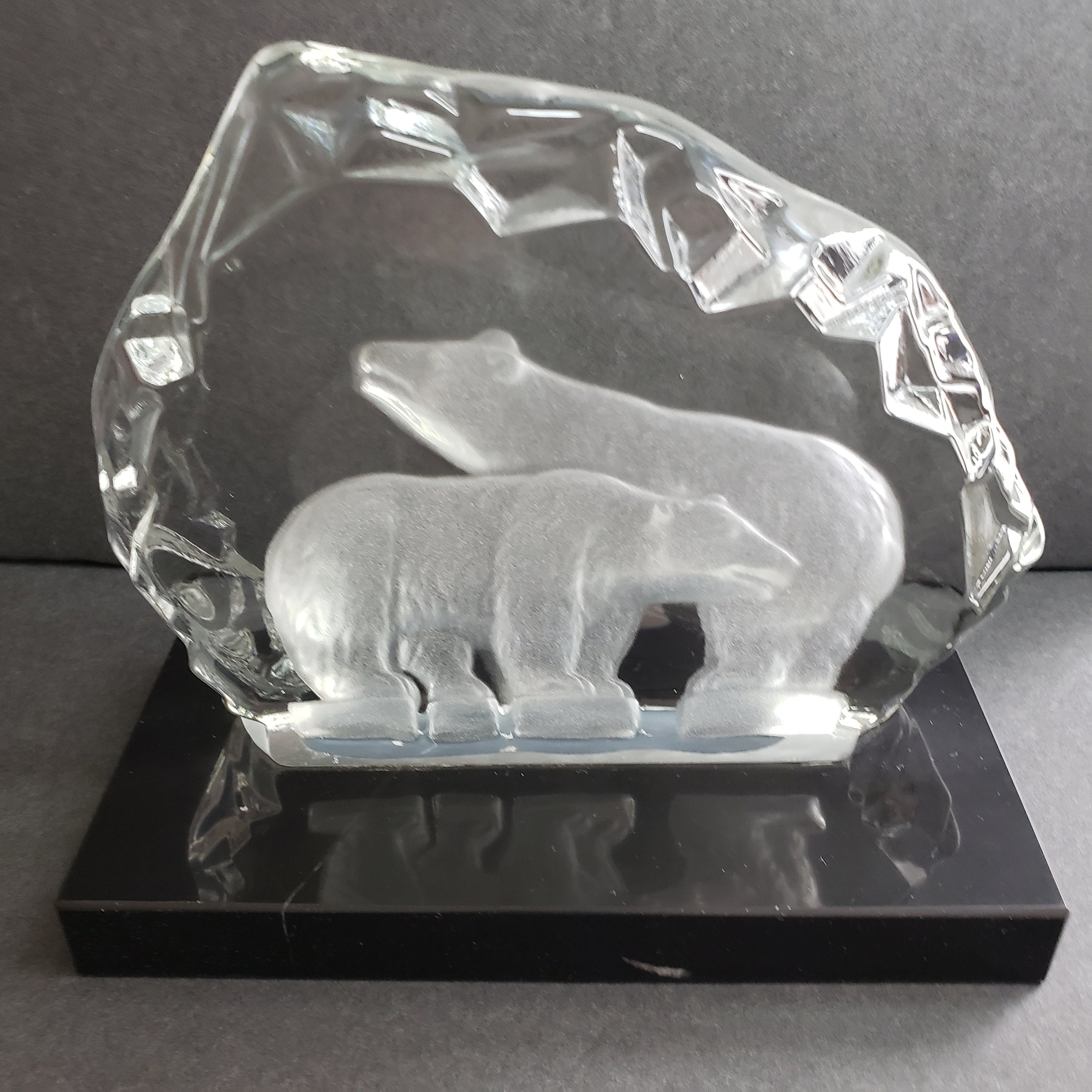Crystal Glass Polar Bear Paperweight Figurine - Etsy
