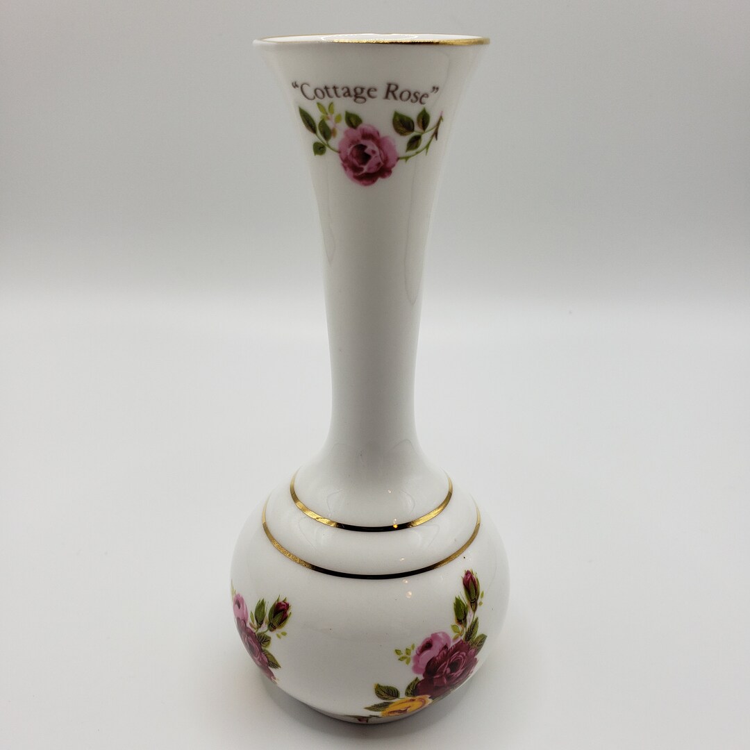 Camelot Cottage Rose Fine Bone China Bud Vase - Etsy