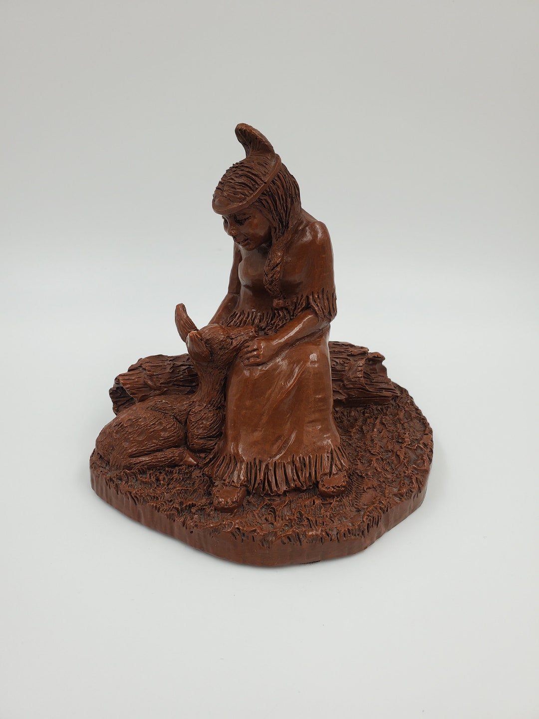 Vintage Redmill Mfg Native American Girl and Fawn Figurine - Etsy