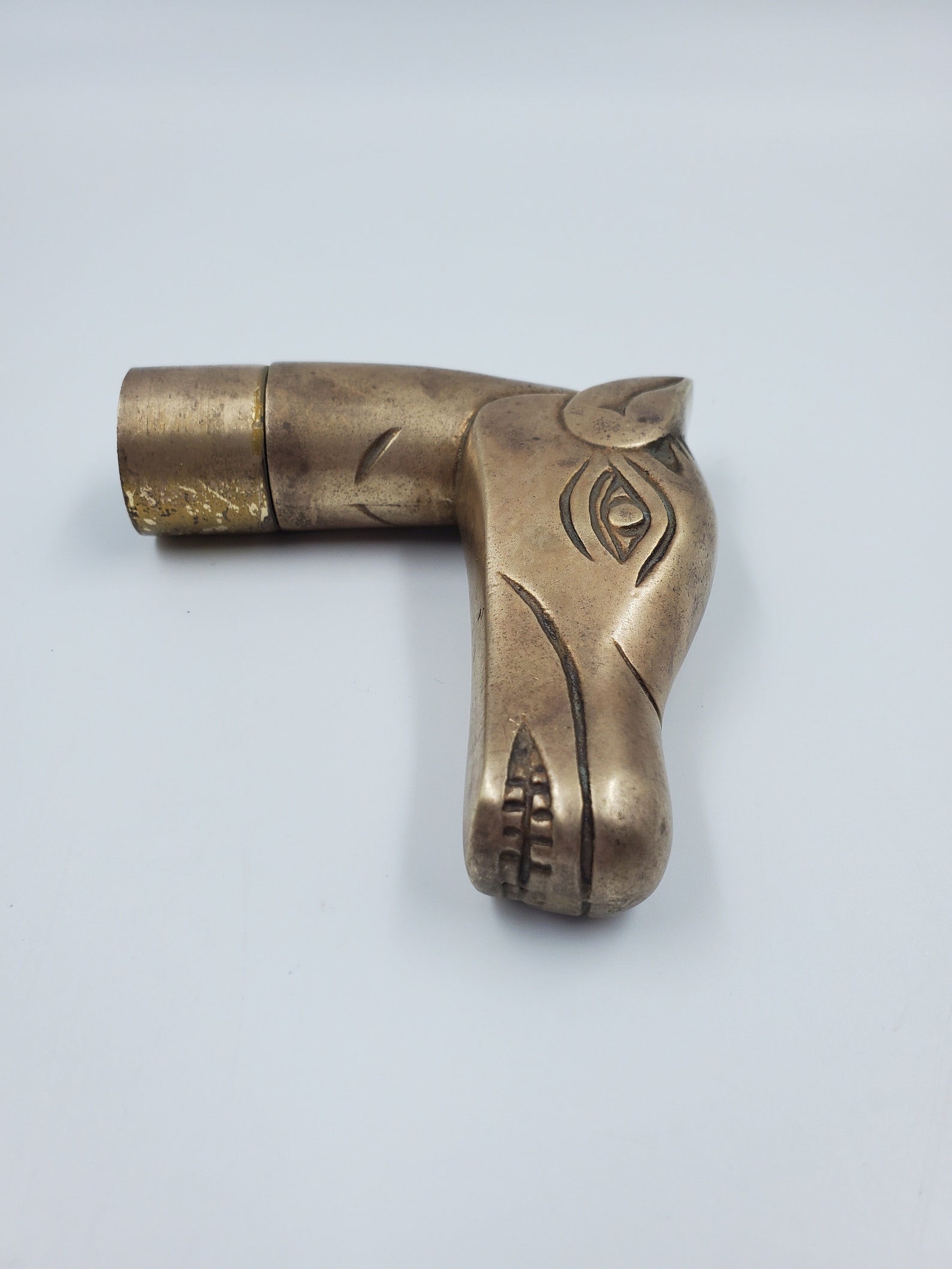 Brass Horse Head Threaded Walking Stick Cane Topper Finial - Etsy