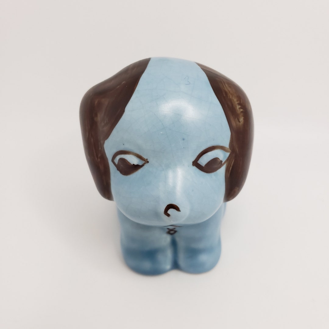 Blue Ceramic Puppy Dog Figurine From the 1940's - Etsy