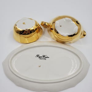 Royal Winton Grimwades Gold Creamer and Sugar Bowl With Tray - Etsy