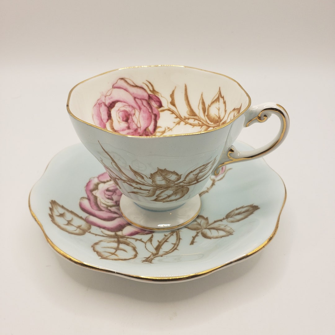 Rare Vintage Foley "blue " Bone China Teacup and Saucer Set - Etsy
