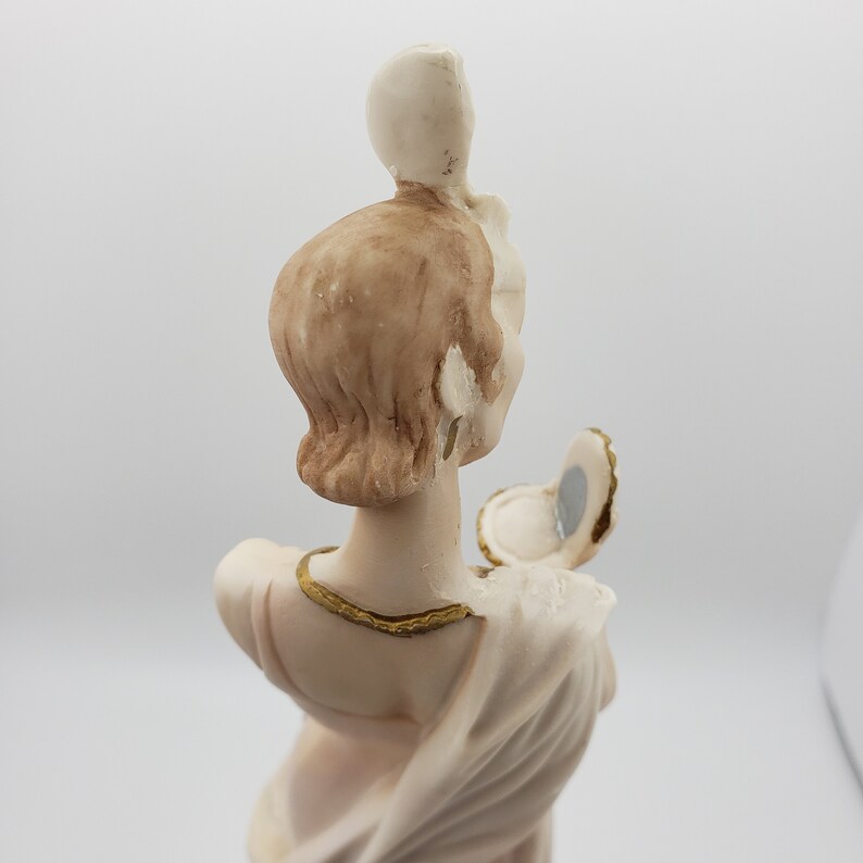 Vintage Lady With A Powder Puff Sculpture Figurine Signed M. Pinto - Etsy