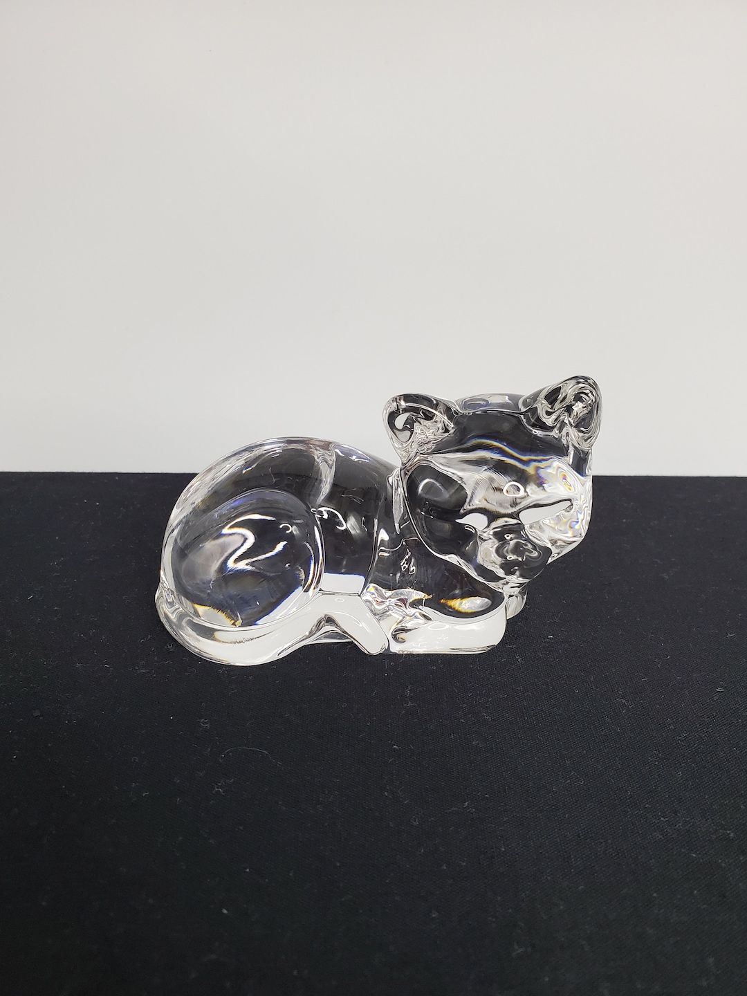 Princess House Crystal Glass Cat Paperweight Figurine - Etsy