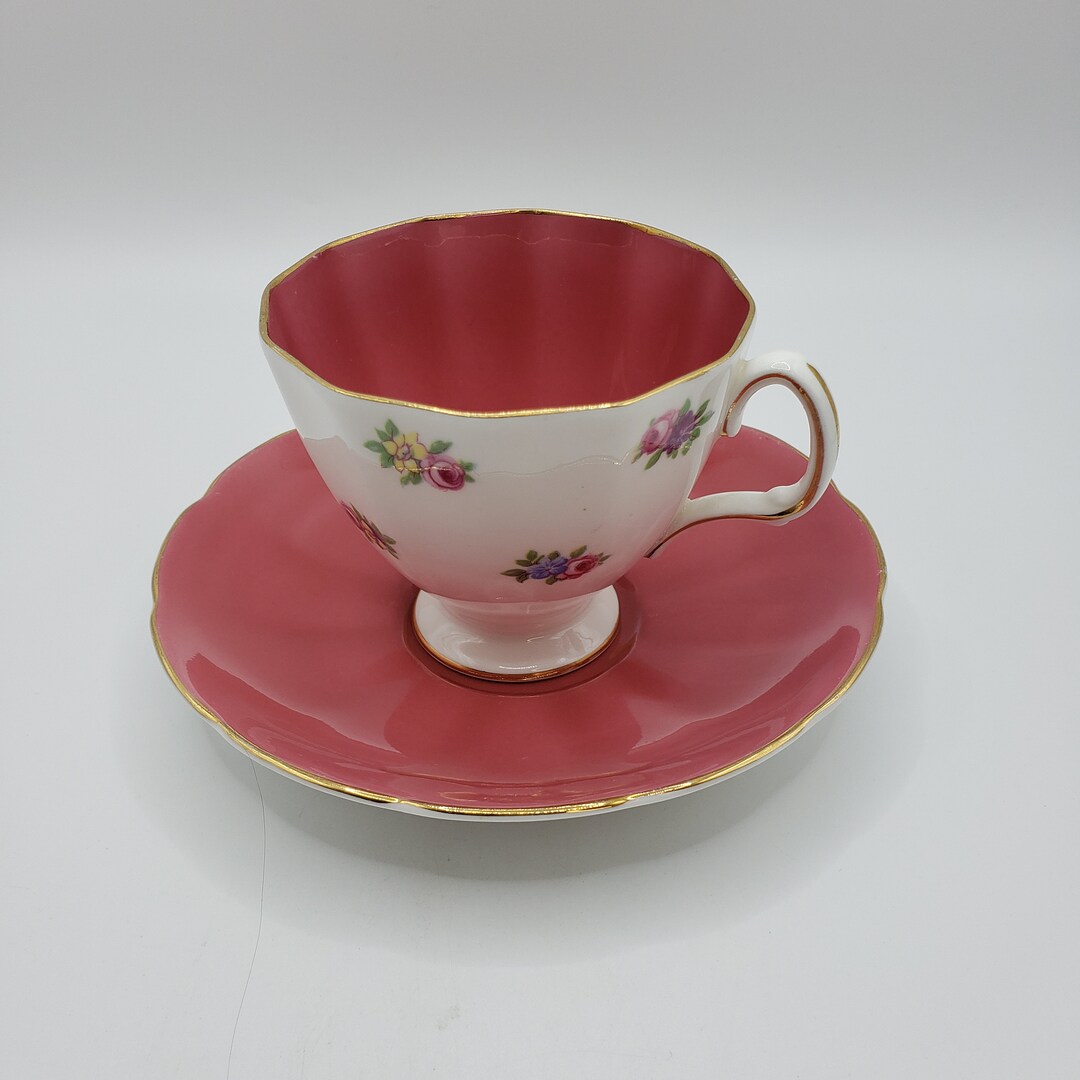 Royal Adderley Floral Bone China Teacup and Saucer Set - Etsy