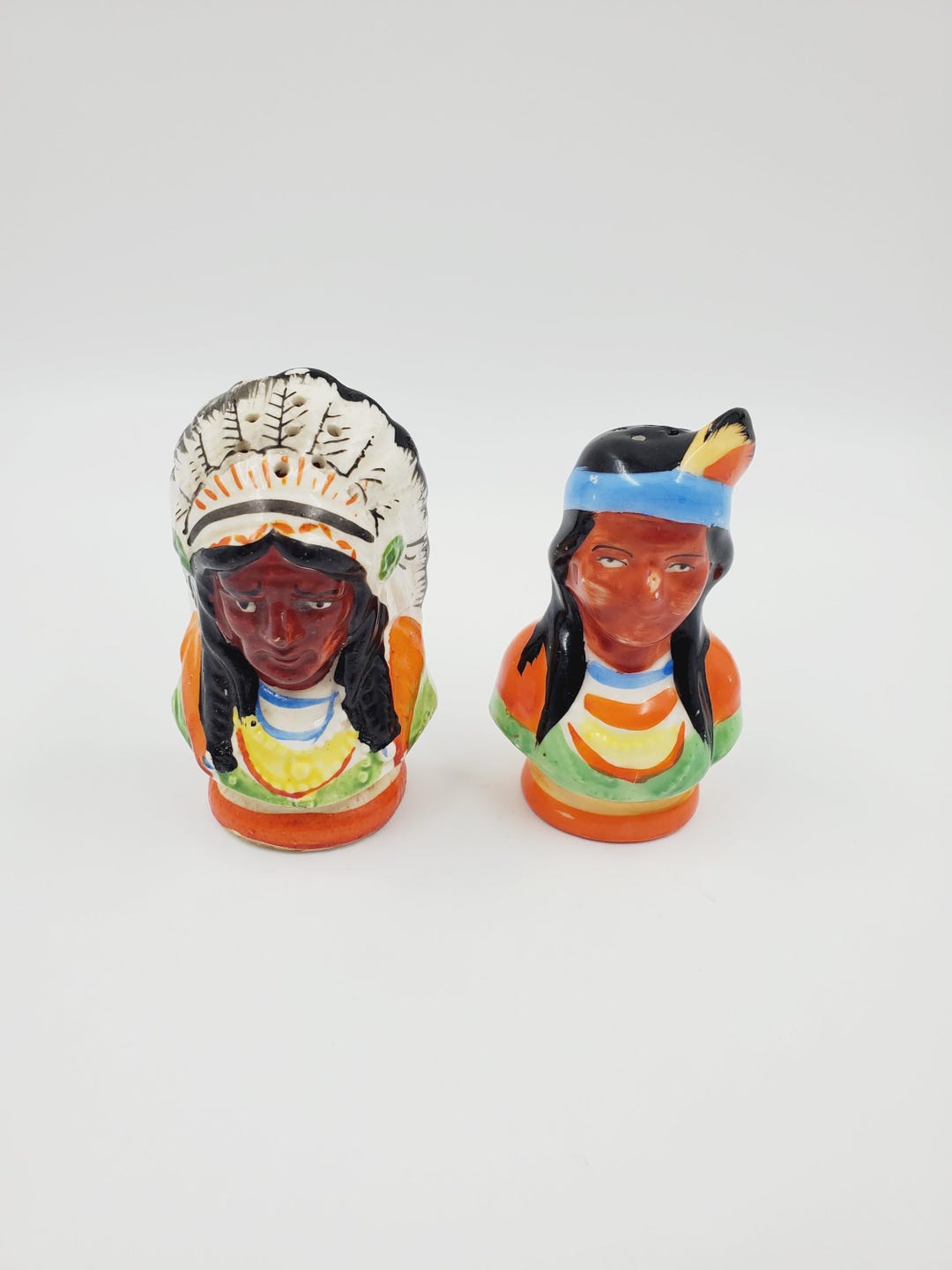 Native American Salt and Pepper Shakers Set - Etsy