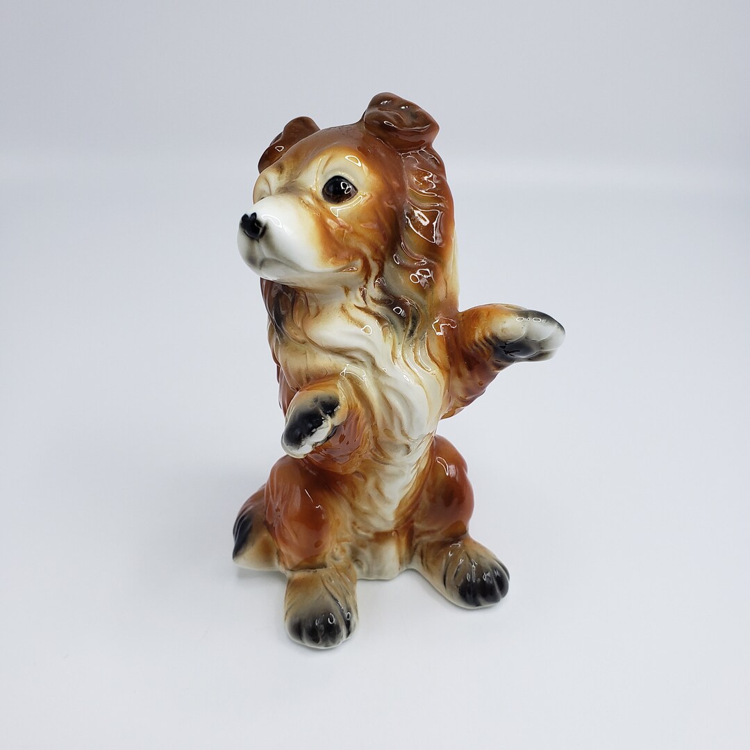 Fine Bone China Collie Puppy Figurine - Etsy