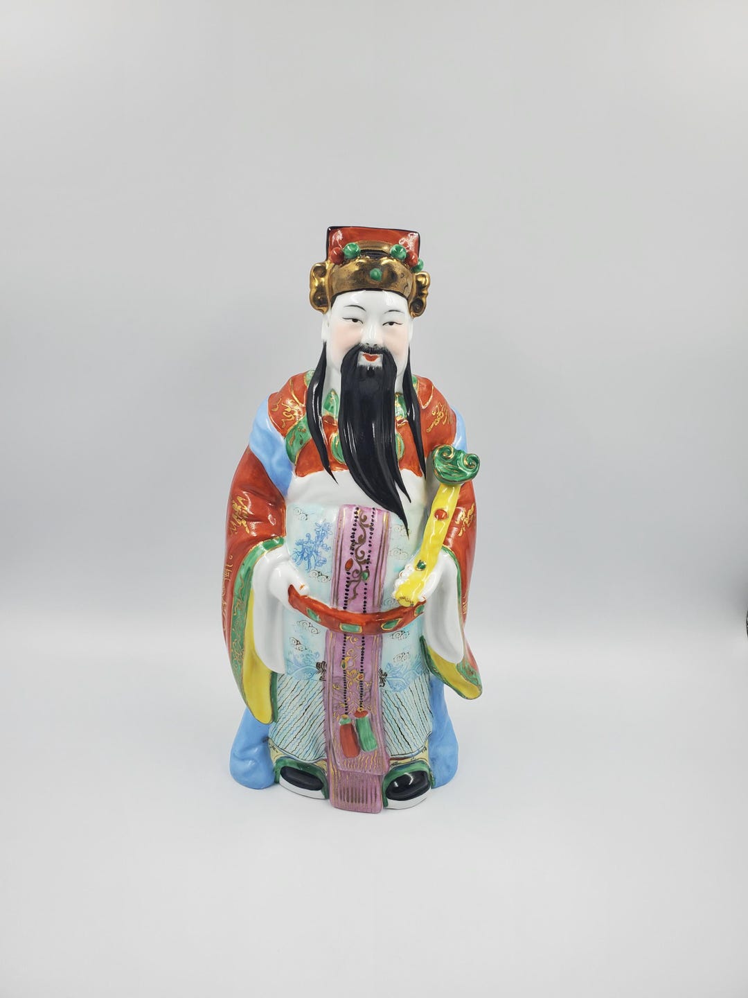 Chinese Porcelain General Kwan Statue Figurine - Etsy