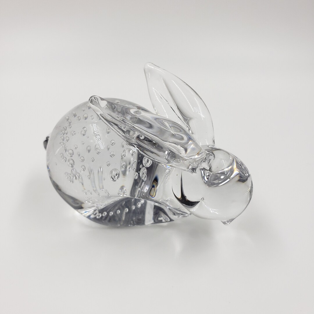 Vintage Glass Rabbit Paperweight Figurine - Etsy