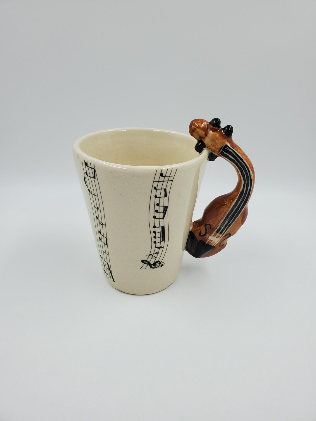 Musical Notes Ceramic Beverage Mug With A Violin Handle - Etsy