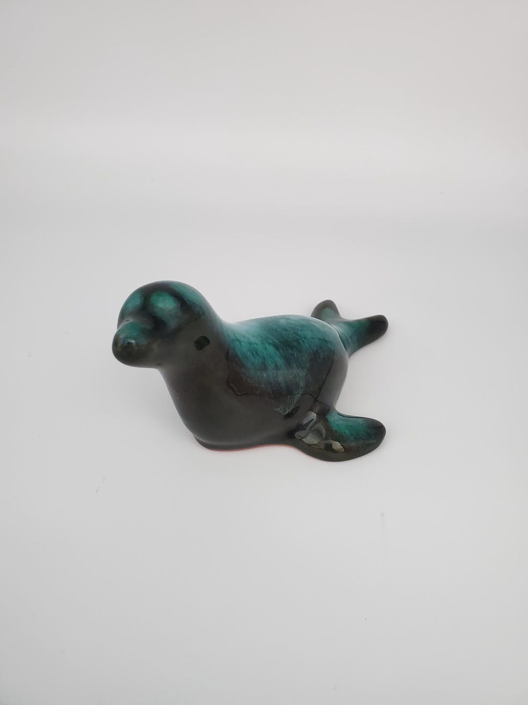 Blue Mountain Pottery Seal Pup Green and Black Glazed Figurine - Etsy