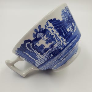 Vintage Spode Italian Blue and White Teacup and Saucer Set - Etsy