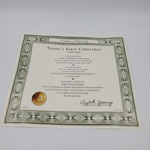 The Franklin Mint Teddy's First Christmas Collectable Plate - Etsy