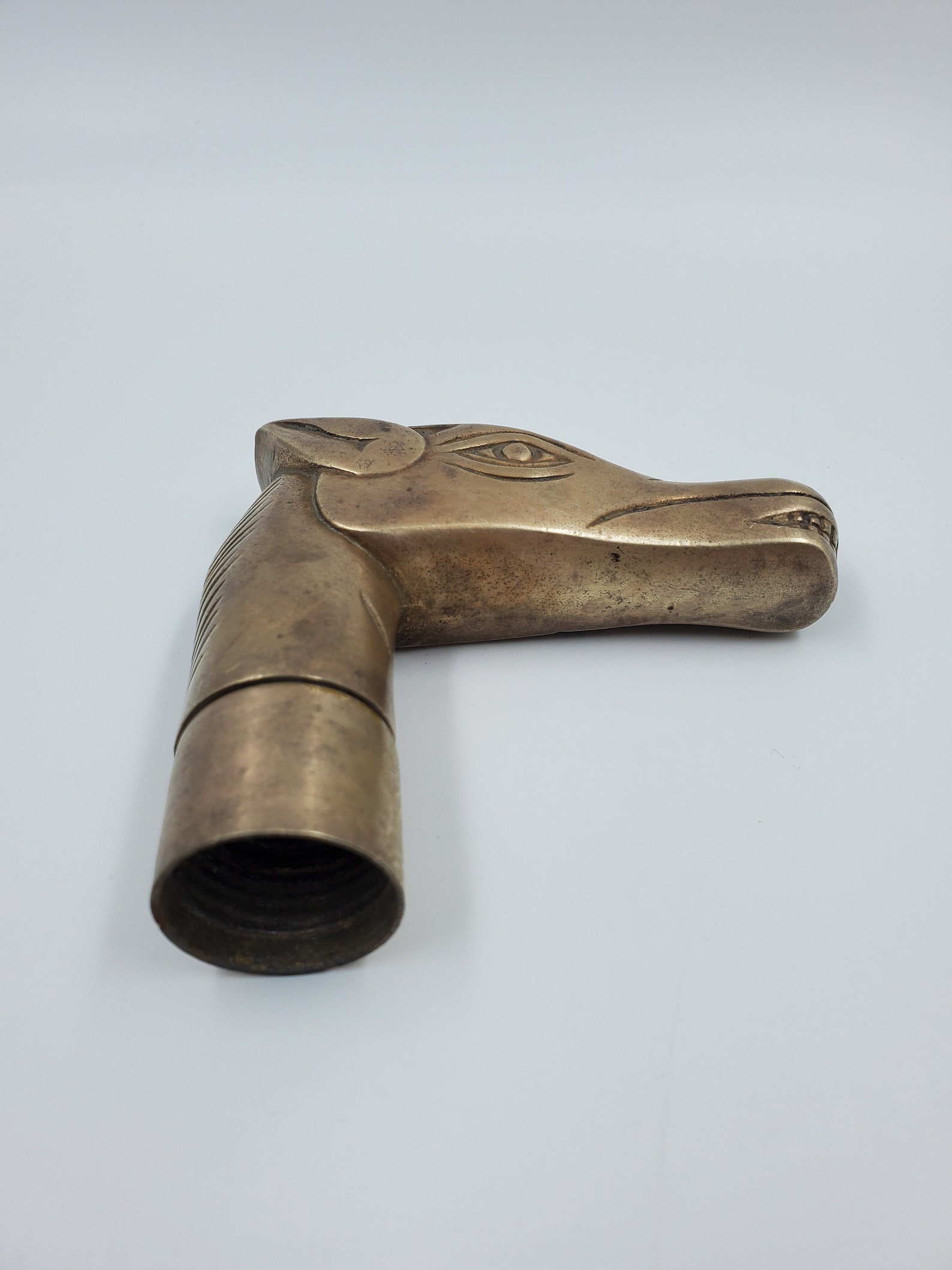 Brass Horse Head Threaded Walking Stick Cane Topper Finial - Etsy