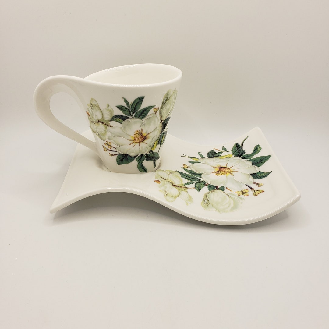 Adeline Fine Porcelain Teacup and Saucer Set - Etsy