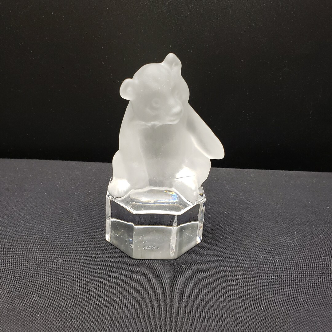 Vintage Goebel Frosted Crystal Glass Polar Bear Cub Paperweight ...
