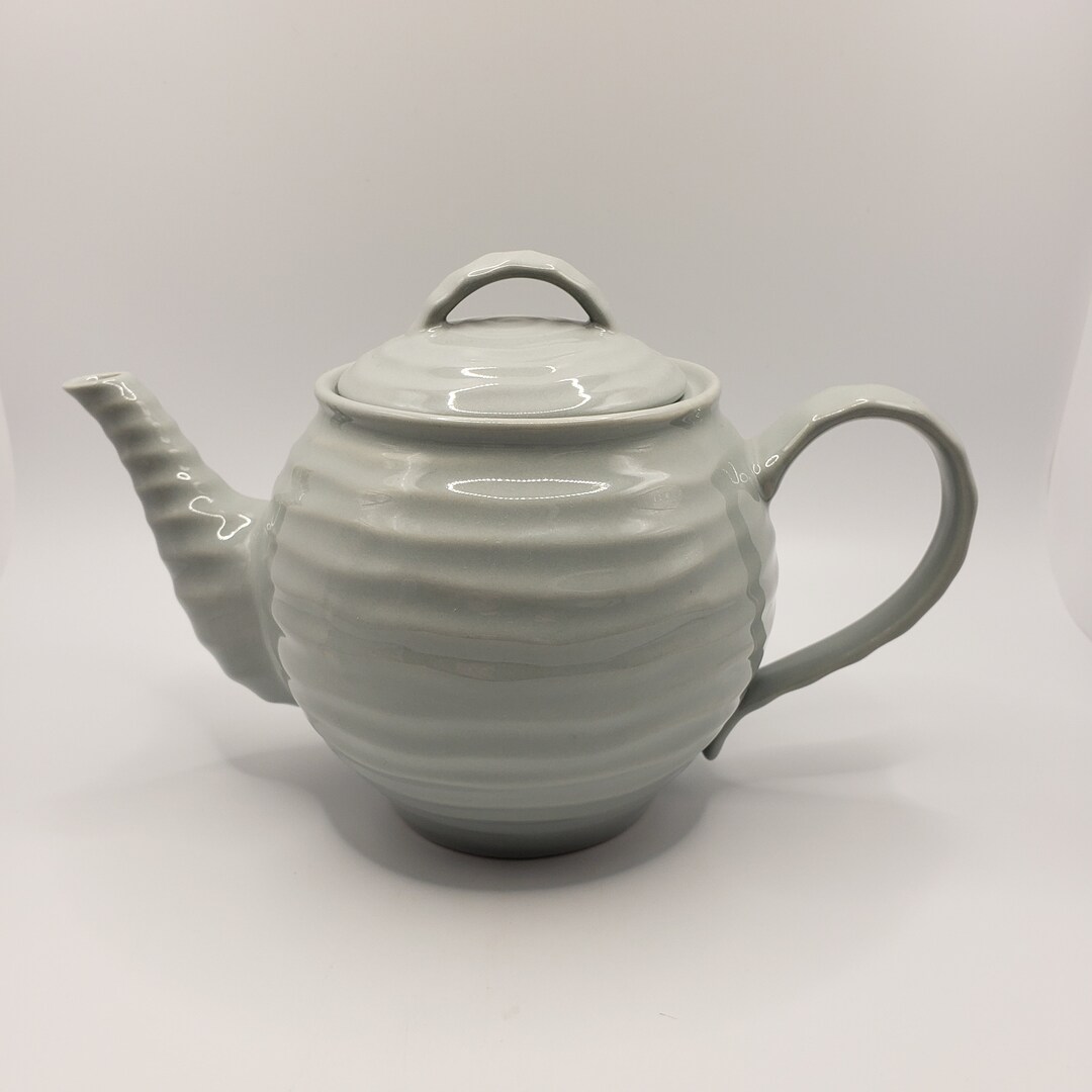 Ripple by Ciroa Stoneware Grey Teapot - Etsy