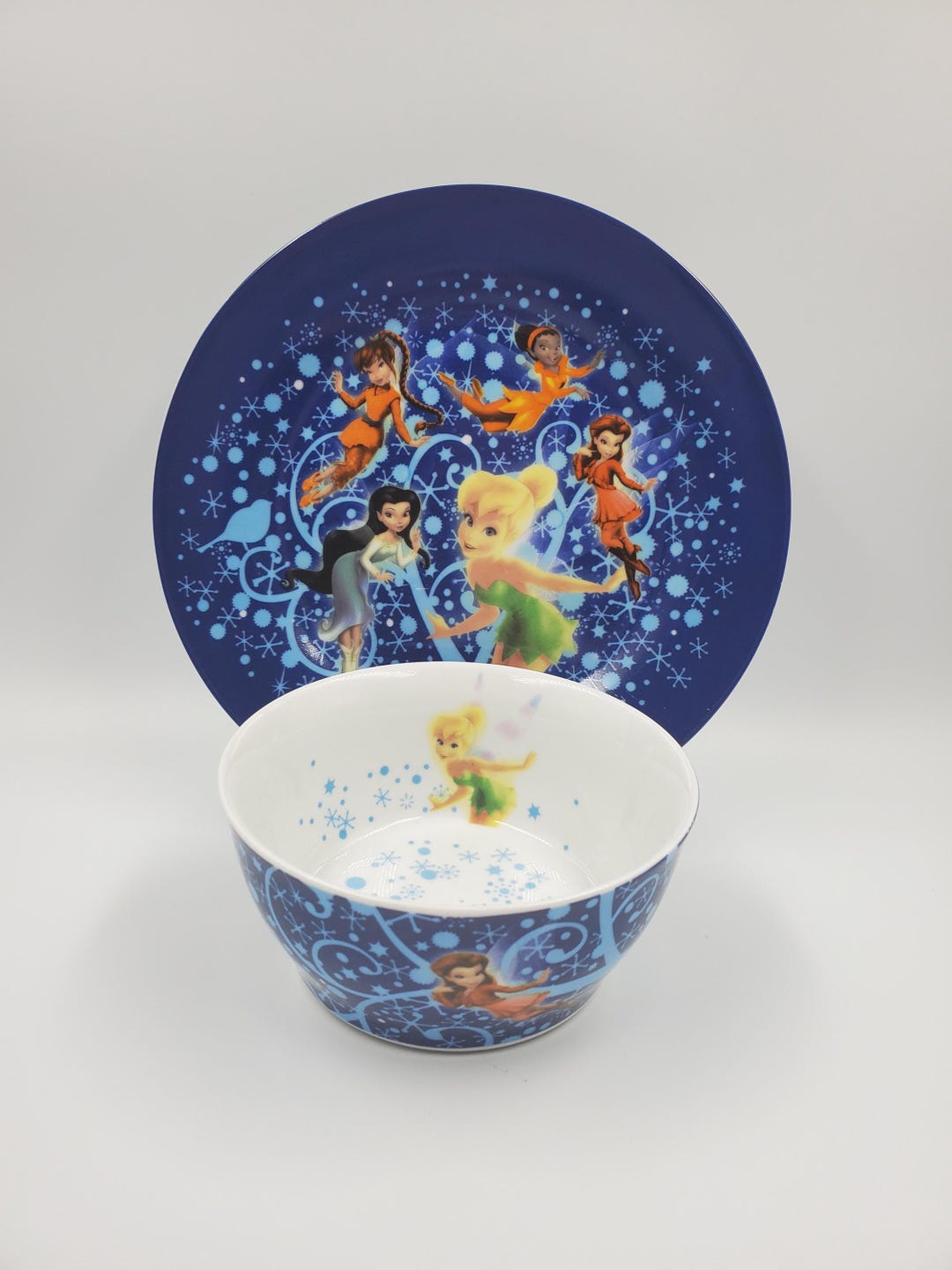 Disney Enesco Tinkerbell Dinner Plate and Soup Cereal Bowl Set - Etsy