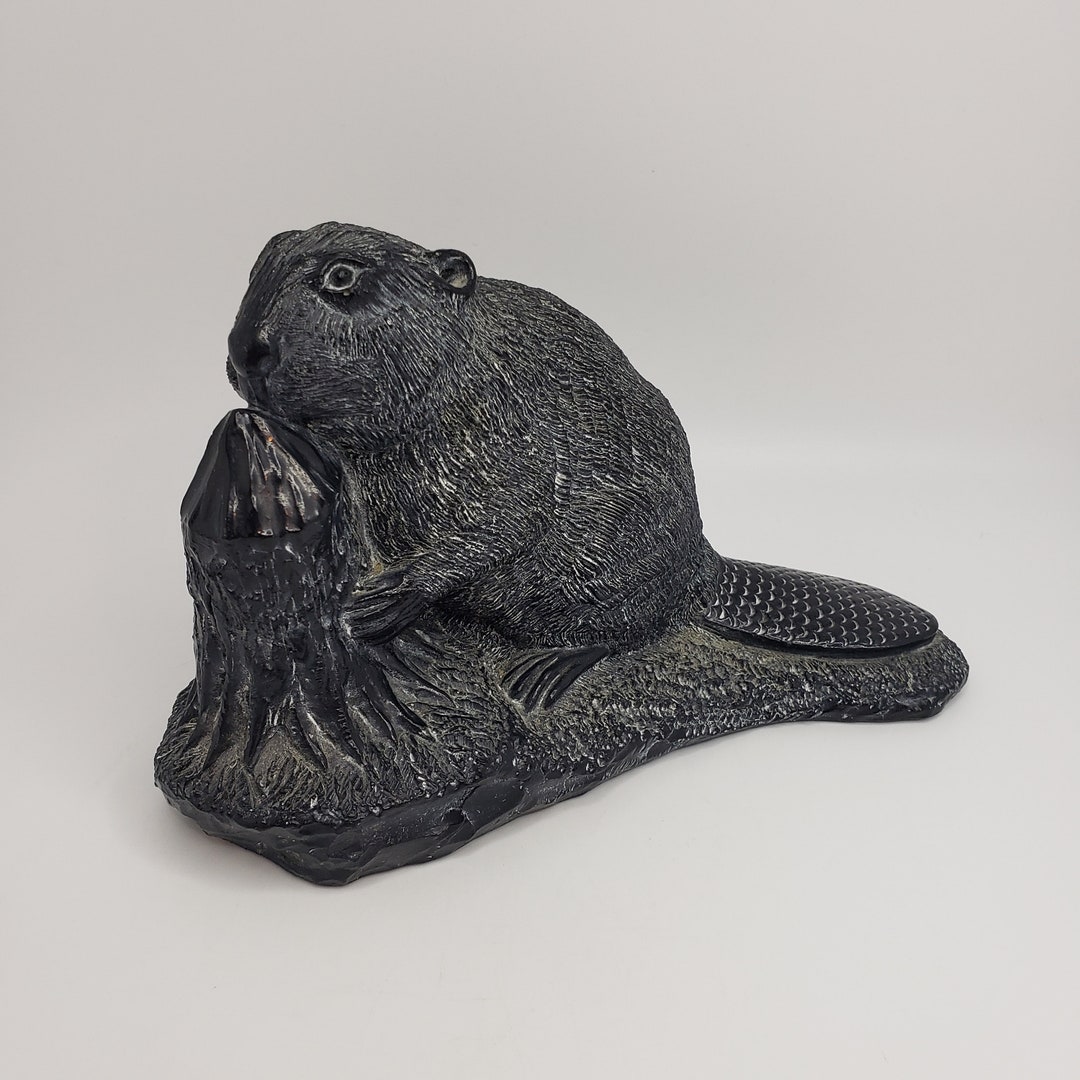 Aardvark Beaver Chewing on A Log Figurine - Etsy
