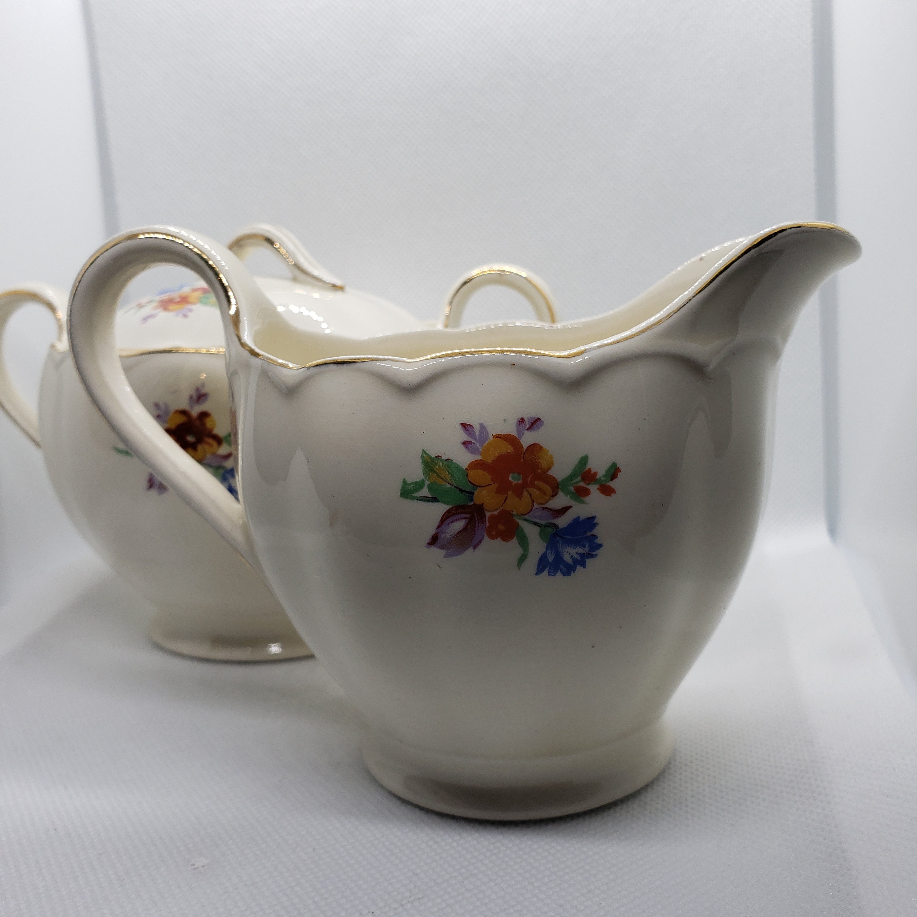Creampetal Grindley England Cream and Sugar Bowl Set - Etsy