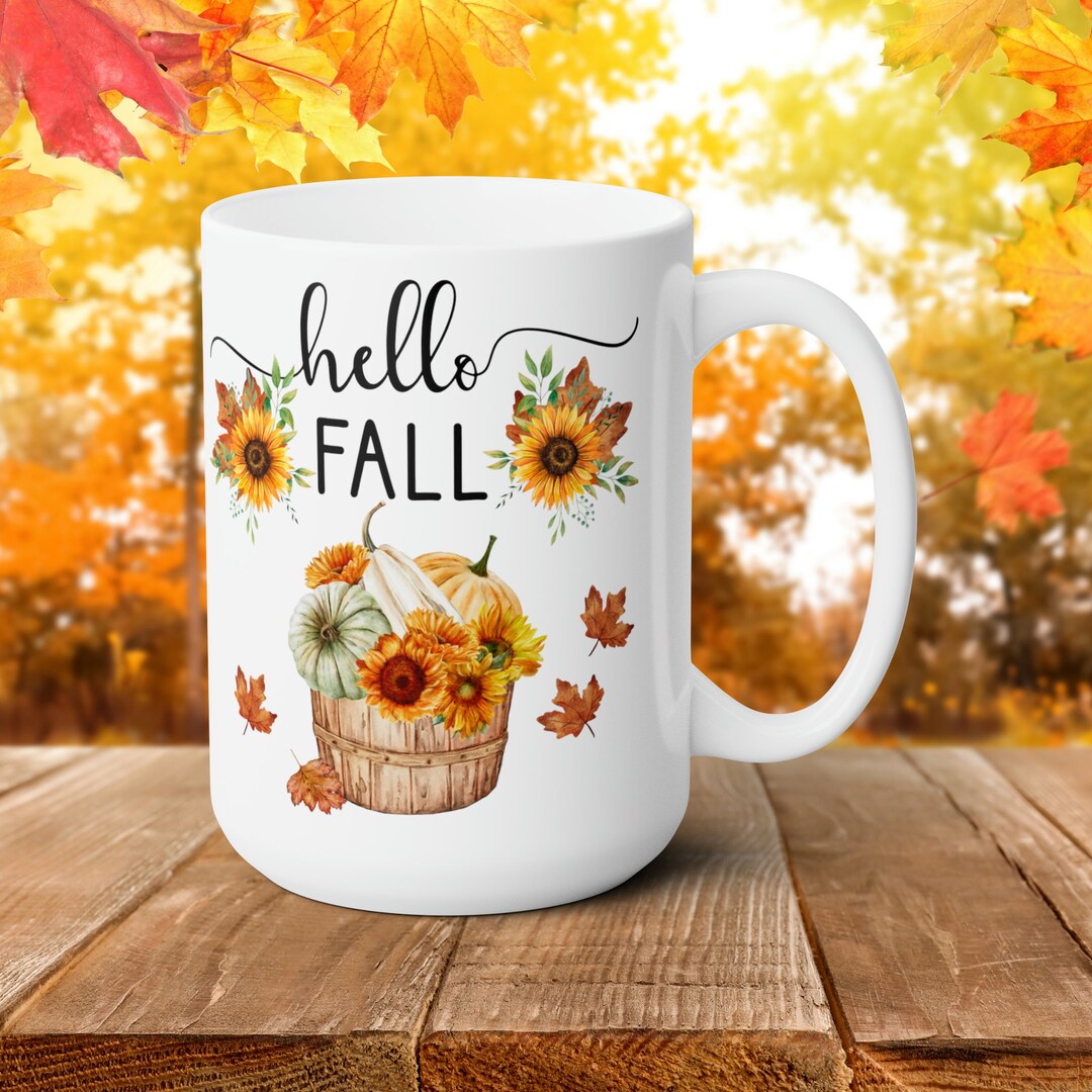 Hello Fall Coffee Mug Welcome Fall Mug Fall Coffee Mugs - Etsy