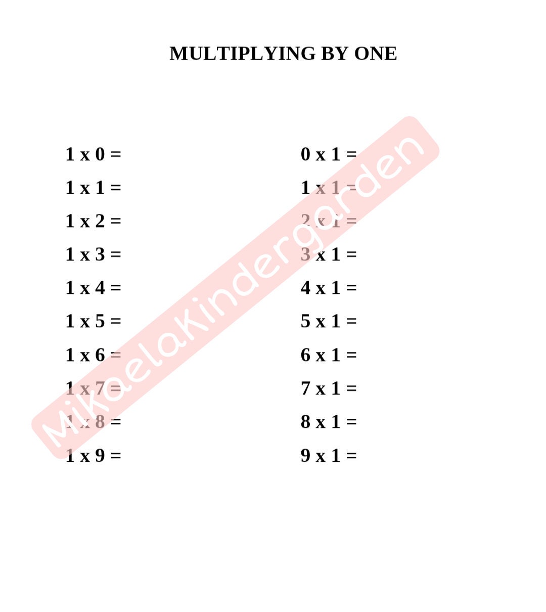 10 Printable Math Worksheets Multiplication From 1 to 9 - Etsy