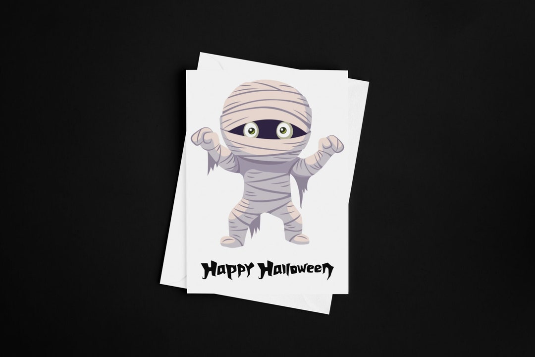 Mummy, Halloween Mummy, Happy Halloween, Halloween Card, Greeting Card ...