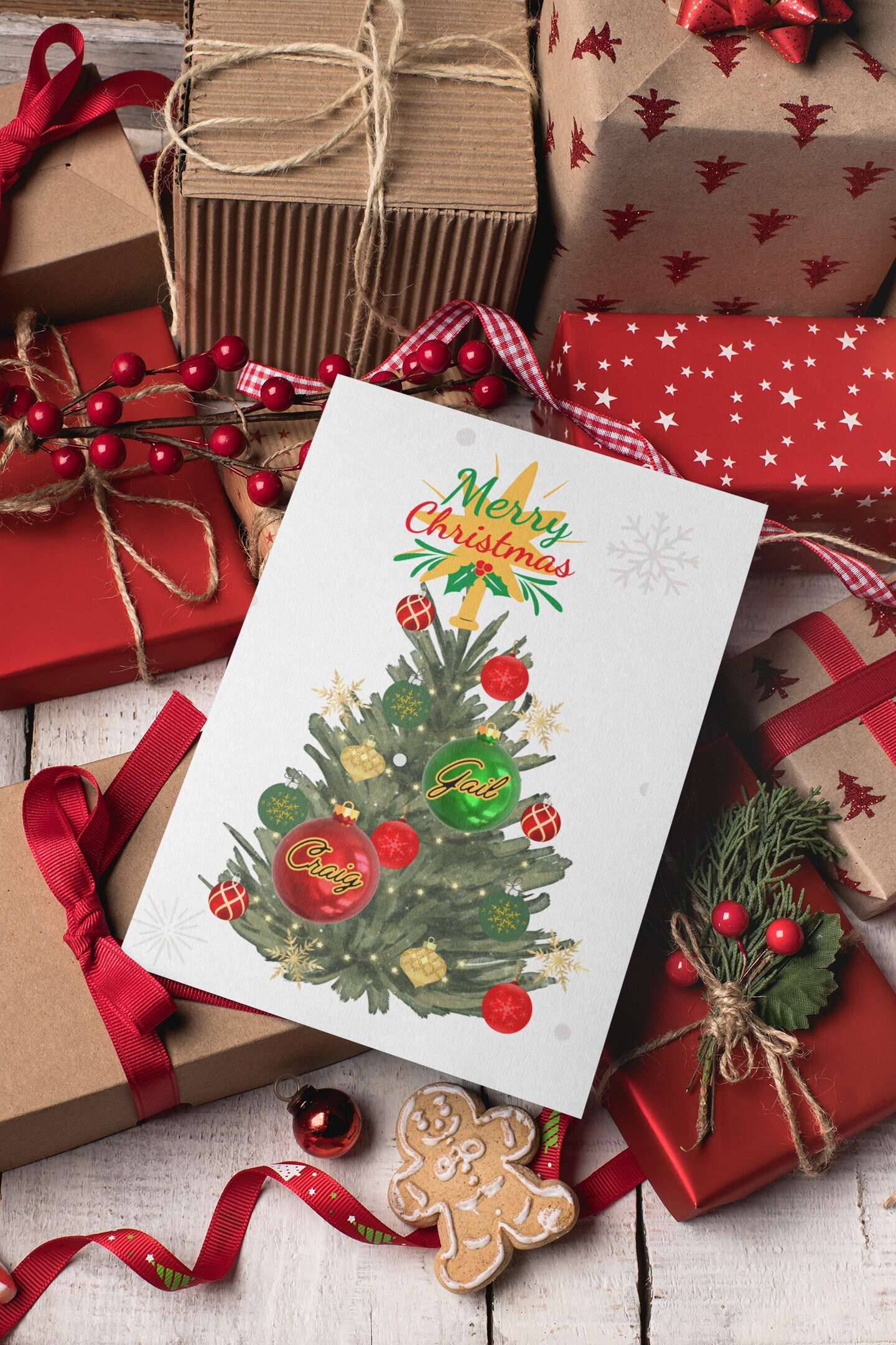 Family Personalized Christmas Cards, Family Names Cards, Family ...