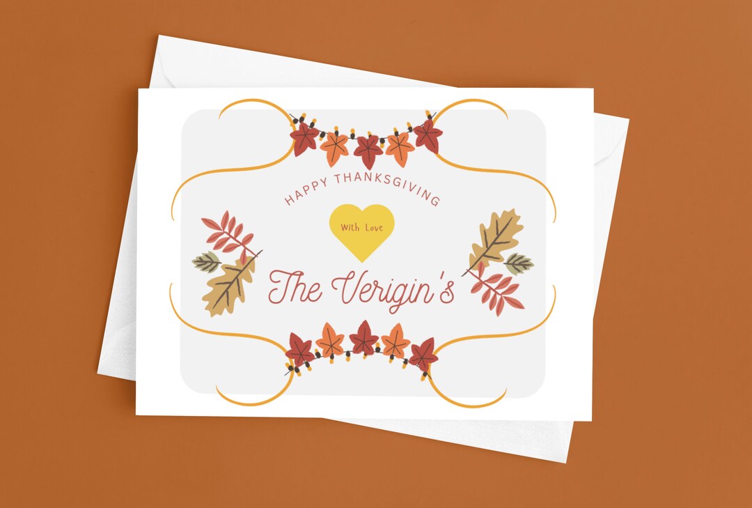 Thanksgiving Card, Personalized Thanksgiving Card, Greeting Card ...