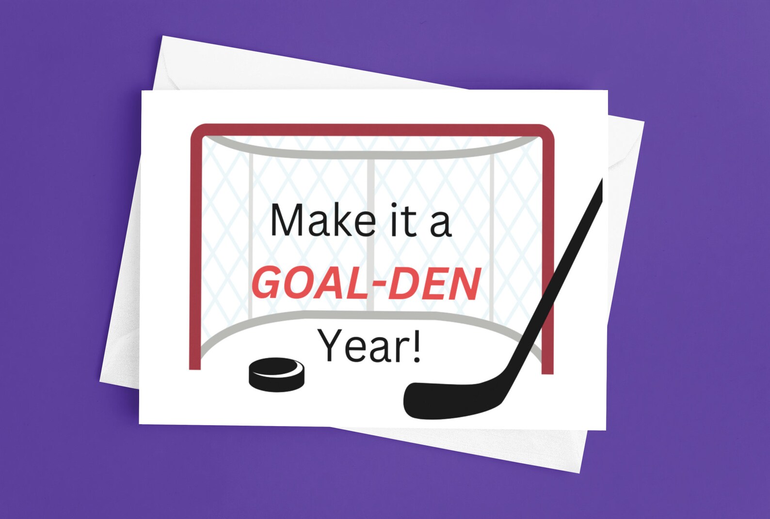 Hockey Card, Goal-den, Goal-den Year, Birthday Card, Hockey, Greeting ...