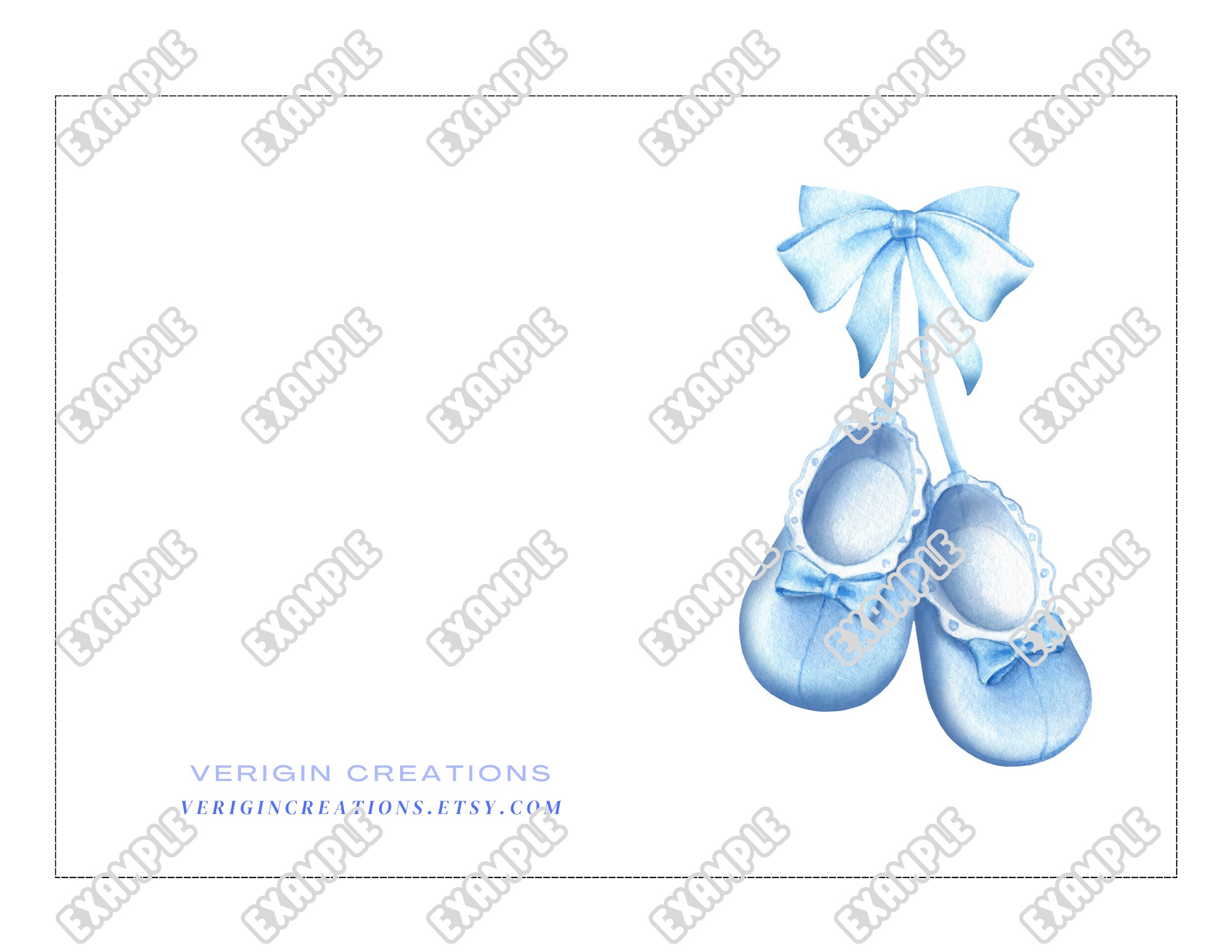 PRINTABLE Baby Shoes Card, Baby Shower Card, Boy, Baby Shower, Greeting ...