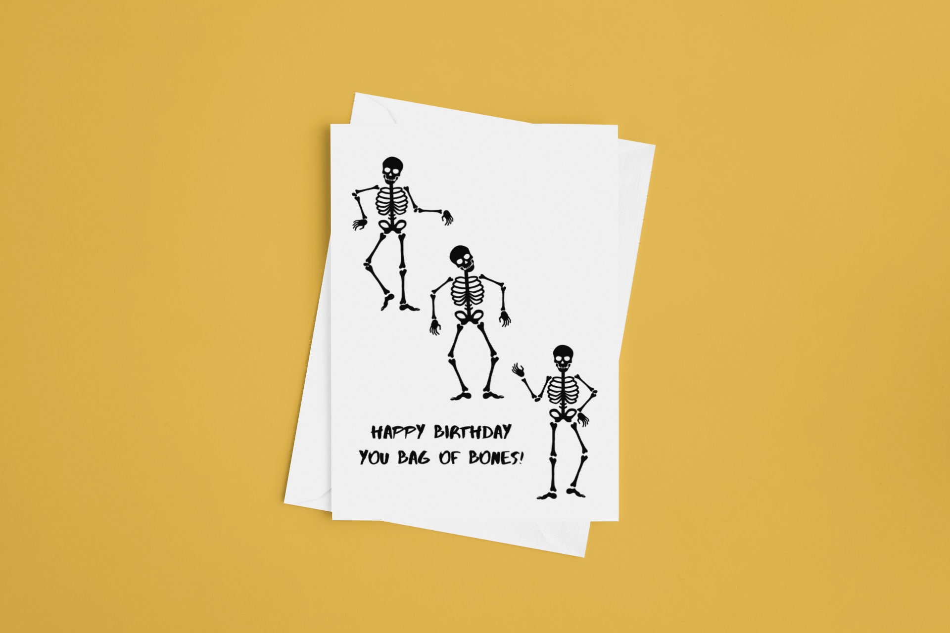 Skeleton Birthday Card, Skeleton, Halloween Birthday, Halloween ...