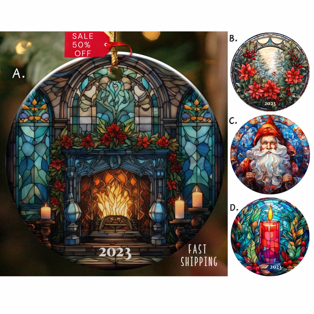 2023 Christmas Ornament, Timeless Ornaments, Stained Glass Appearance ...