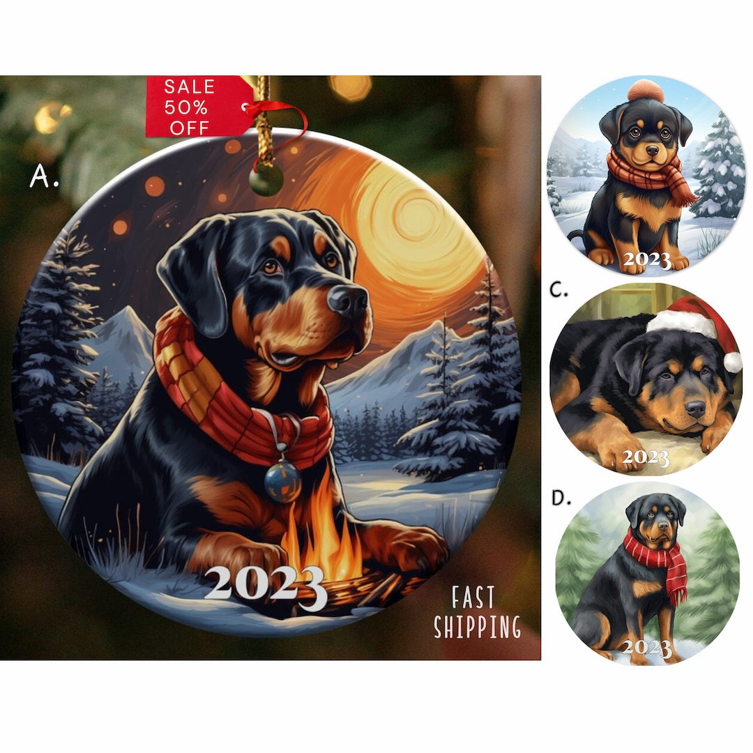 Rottweiler Christmas Ornament 2023 Rottweiler Ornament - Etsy