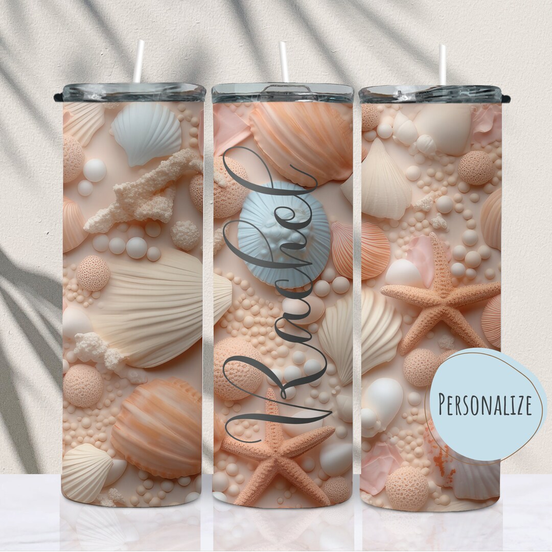Personalized 3D Sea Shell Tumbler, Sea Shell Tumbler Gift, Custom Sea ...