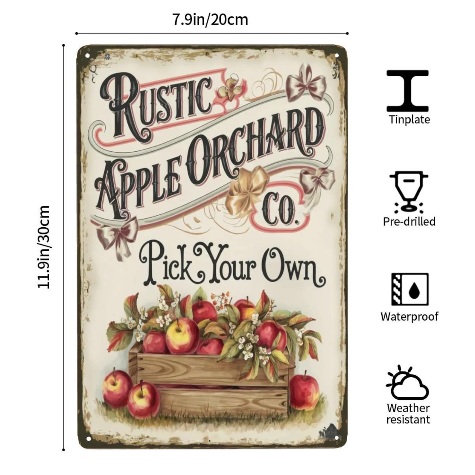 Rustic Farmhouse Metal Sign | Vintage Tin Wall Art | Kitchen Bar Café ...