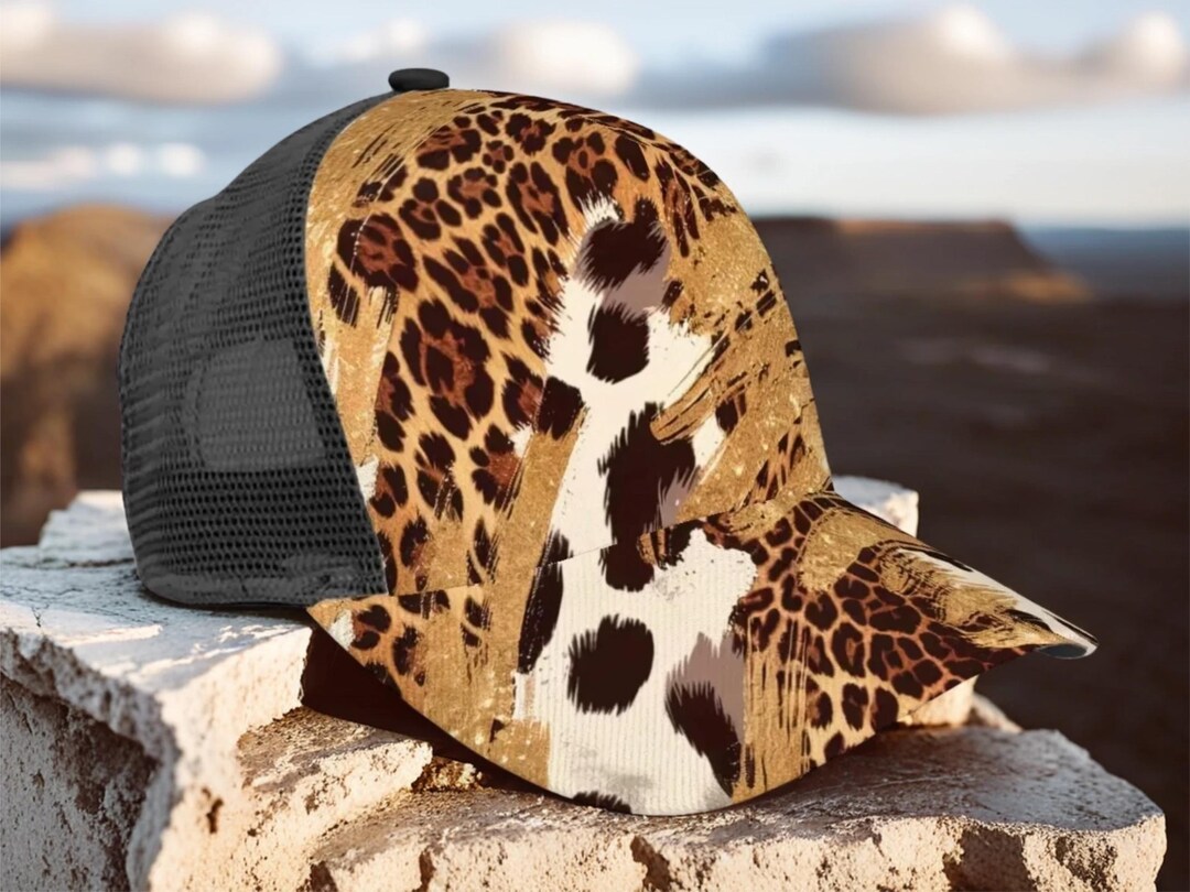 Leopard Brush Stroke Baseball Cap | Chic Animal Print Hat for Women ...
