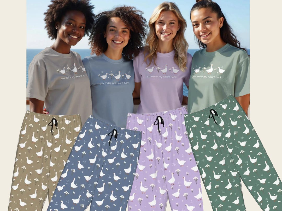 Goose Pajamas or Tee Lounge Wear – Cute Goose Shirt S-4XL, Cozy Pajama ...