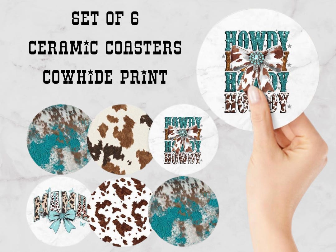 Western Coaster Set With Stand Farmhouse Coaster Western Home Decor ...