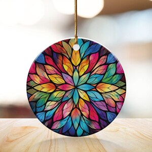 Beautiful Flower Mandala Ornament With Customizable Back, Ideal for ...