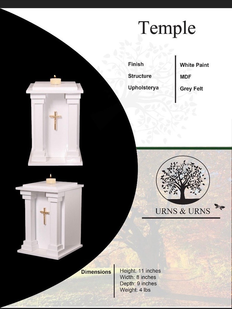Temple Urn - Cremation Human Urn for Ashes, Urn for Human Ashes ...