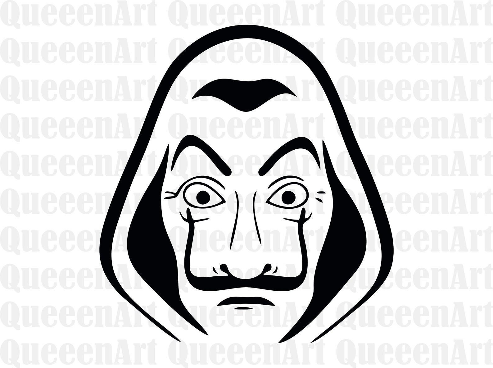 Salvador Dali Svg, Dali Poster Svg, La Casa De Papel, Berlin, Denver ...