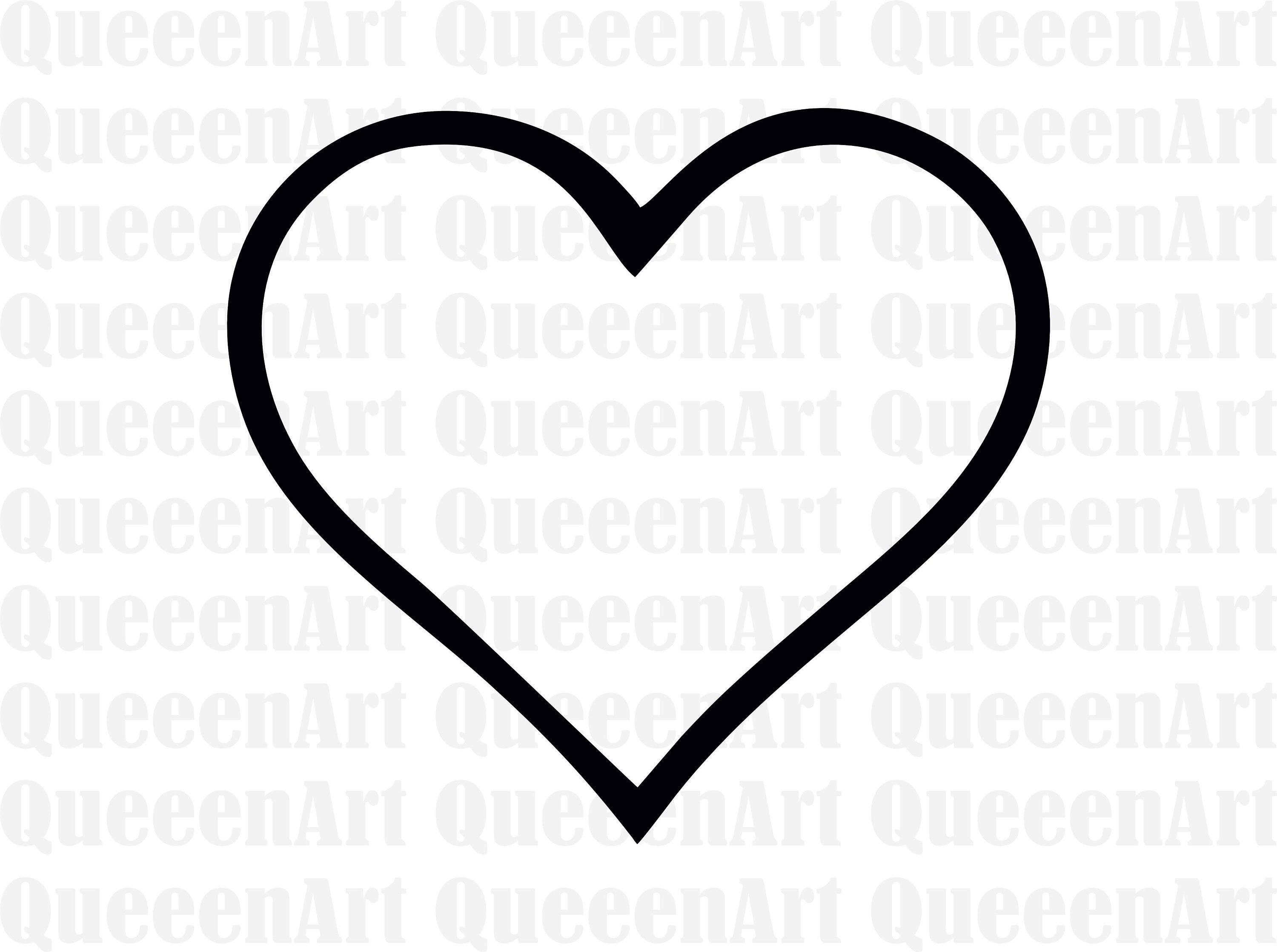 Heart Outline DIGITAL DOWNLOAD | Svg Png Dxf Eps Instant Digital ...