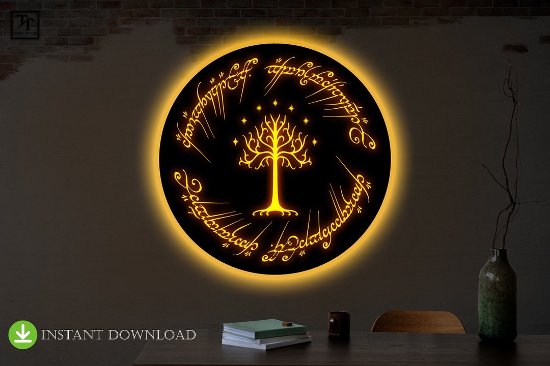 LOTR Gondor LED Neon Sign, Digital Files, Cnc Cutting, Wall Art Decor ...